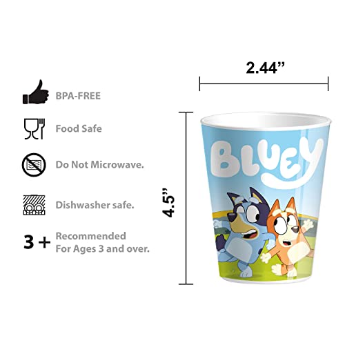 Zak Designs Bluey Kids Dinnerware Set Includes Plate, Bowl, and Tumbler, Made of Durable Melamine Material and Perfect for Kids (3-Piece Set, Non-BPA)