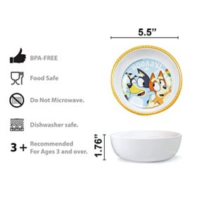 Zak Designs Bluey Kids Dinnerware Set Includes Plate, Bowl, and Tumbler, Made of Durable Melamine Material and Perfect for Kids (3-Piece Set, Non-BPA)