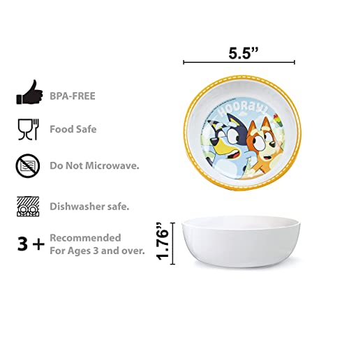 Zak Designs Bluey Kids Dinnerware Set Includes Plate, Bowl, and Tumbler, Made of Durable Melamine Material and Perfect for Kids (3-Piece Set, Non-BPA)