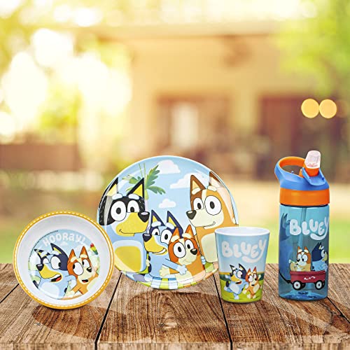 Zak Designs Bluey Kids Dinnerware Set Includes Plate, Bowl, and Tumbler, Made of Durable Melamine Material and Perfect for Kids (3-Piece Set, Non-BPA)