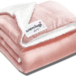 Warm HUGS Always Compassion Blanket - Cozy Pink Sherpa Fleece Throw Blanket for Couch and Bed. Super Comfort Thick and Fuzzy. Soft and Warm. Like a nap in The Sun! (65x50)