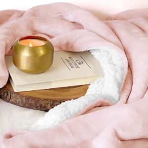 Warm HUGS Always Compassion Blanket - Cozy Pink Sherpa Fleece Throw Blanket for Couch and Bed. Super Comfort Thick and Fuzzy. Soft and Warm. Like a nap in The Sun! (65x50)