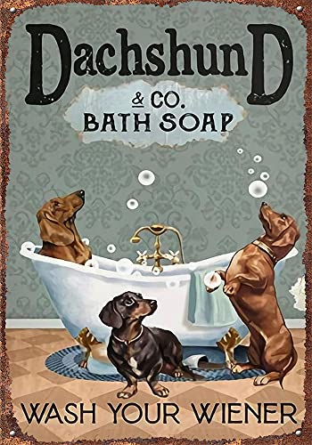 Dog Co. Bath Soap,Wash Your Weiner,Funny Dog Poster,Dog Mom Gift,Wall Decor Art Cave Bar Club Cafe Store Retro Signs Home Decoration Metal Tin Sign 20x30cm