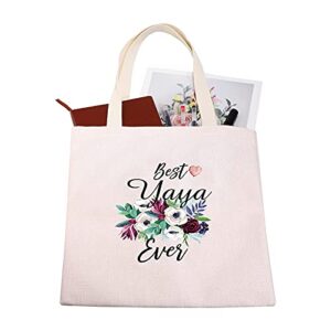 tsotmo yaya gift best yaya ever canvas tote bag gift grandmother gift grandmother birthday gift gift for grandma (yaya canvas)