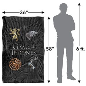 Game of Thrones Blanket, 36"x58", Chrome House Sigils, Silky Touch Super Soft Throw Blanket