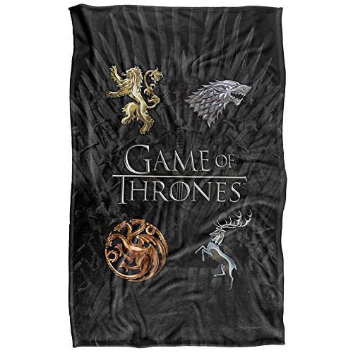 Game of Thrones Blanket, 36"x58", Chrome House Sigils, Silky Touch Super Soft Throw Blanket