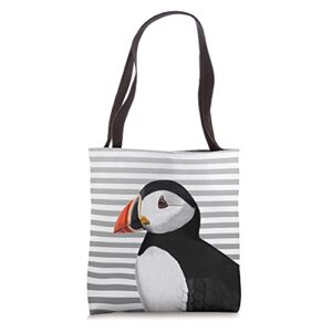 puffin bird birder birdlover birdwatcher animal biologist tote bag