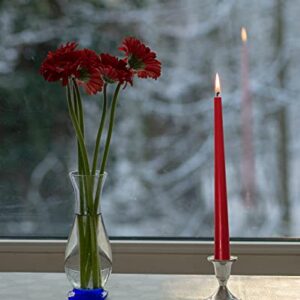 Hyoola Tall Taper Candles - 10 Inch Cherry Red Unscented Dripless Taper Candles - 8 Hour Burn Time - 12 Pack