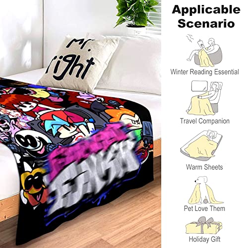 Cartoon Blanket Anime Game Throw Blankets Ultra Soft Flannel Fleece Light Weight for Kids Adults Gift 60"X50"