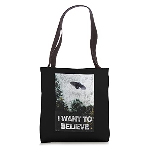 I Want to Believe Area 51 UFO Alien Abduction Tote Bag