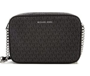 michael kors jet set large east/west crossbody black one size