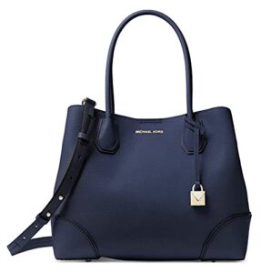 michael kors mercer gallery medium center zip tote dark denim one size