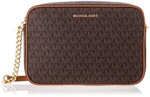 michael kors jet set large east/west crossbody brown one size