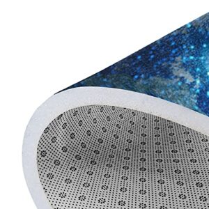 9CH Galaxy Moon Area Rug Mat - Planet Earth in Space Large Rugs Carpet for Home Decor Living Bedroom Dinning Room Indoor Non-Slip Area Rug Mat 7' X 5'