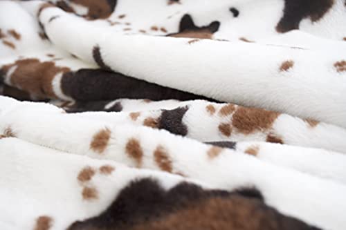 NativeSkins Faux Cowhide Throw Blanket (4.2 x 5.3 ft) - Plush and Cozy Cow Print