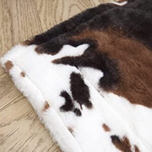 NativeSkins Faux Cowhide Throw Blanket (4.2 x 5.3 ft) - Plush and Cozy Cow Print