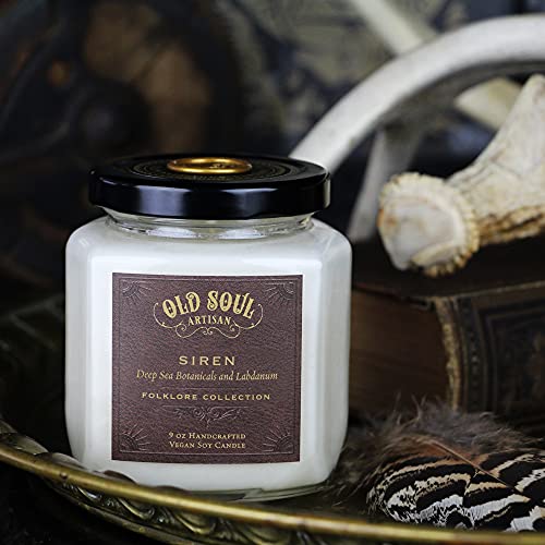 Siren Soy Candle - deep sea botanicals - Folklore Goddess of Greek Mythology - Ocean Lovers Beach Scent 9oz