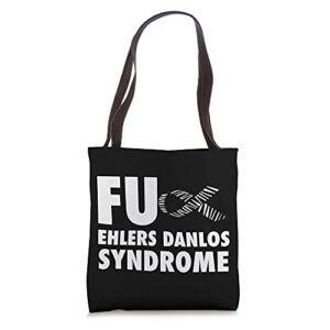 fu ehlers danlos syndrome zebra stripe ribbon – eds tote bag