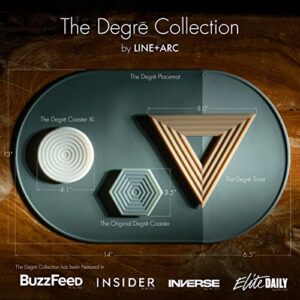 The Original Degrē Coaster (Set of 6, Joshua Tree) by LINE+ARC. 10mm Thick Dishwasher Safe Stain-Resistant Outdoor Coffee Table Silicone Modern Hexagon Mid Century Cup Drink Rubber Non-Absorbent