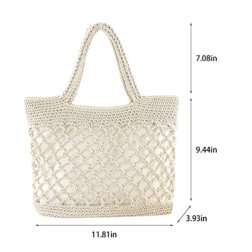 Monanoat Straw Large Tote Bag Shoulder Bag for Women Straw Handbag Vintage Handwoven Bag Summer Beach Bag