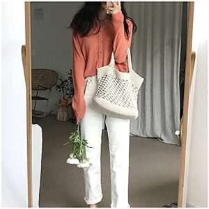 Monanoat Straw Large Tote Bag Shoulder Bag for Women Straw Handbag Vintage Handwoven Bag Summer Beach Bag