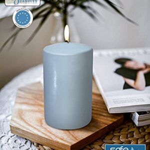 Hyoola Ice Blue Pillar Candles 2 x 3 Inch - 4 Pack Unscented Pillar Candles Bulk - European Made