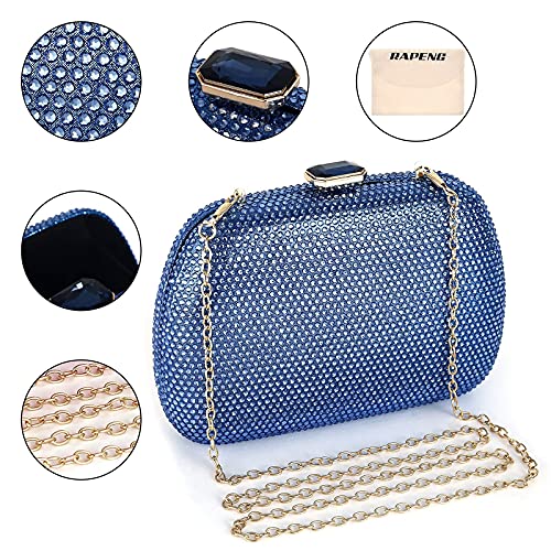 RAPENG Women's Evening Bag Rhinestones Glitter Clutch Wedding Bridal Purse Sparkle Cocktail Party Prom Handbag