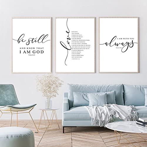 Bible Verse Wall Art Decor Scripture Canvas Wall Art Christian Wall Art Inspirational Wall Art Scripture Bible Verse Posters Christian Pictures Paintings for Living Room Bedroom 12x16 Inch Unframed