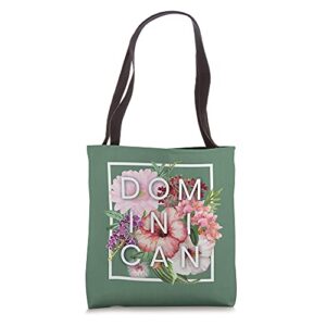 flowers of dominican republic word art – dominican pride tote bag