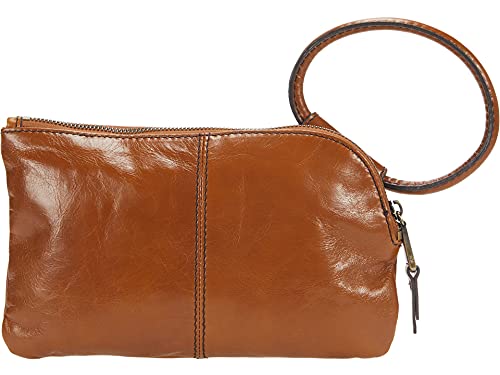 HOBO Sable Wristlet Pouch For Women - Tumbled Leather Construction With Circular Wrist Strap, Handy and Compact Pouch Truffle One Size One Size