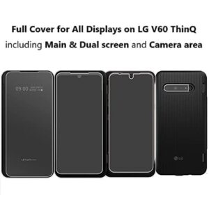 [2 SET 8 PCS] [2 tempered glass + 4 PET films + 2 camera protector] for LG V60 5G ThinQ Screen Protector [Perfect Fit for Dual Screen] Compatible with LG V60 Screen Protector