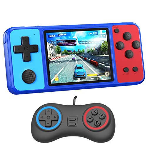 Great Boy Handheld Game Console for Kids Preloaded 270 Classic Retro Games with 3.0'' Color Display and Gamepad Rechargeable Arcade Gaming Player (Blue)