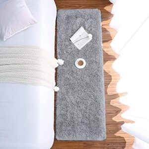 Chicrug Soft Area Rugs for Bedroom Living Room Plush Fluffy Rug 2x6 Feet, Shag Furry Area Rug Carpet Non Shedding for Nursery Children Kids Girls Room Home Decorative, Grey