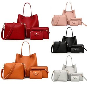 women tote bags set faux leather handbag shoulder bag big capacity