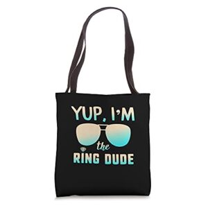 yup i’m the ring dude boys wedding bearer ring kids page boy tote bag