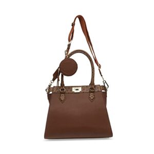 steve madden hensley lady bag satchel, brown