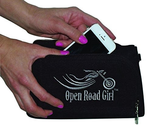 Open Road Girl Adjustable Strap Hip Purse for Women with Lobster Claw Clips, Three Ways to Wear: Hip Clip, Strap It Around, and Over Your Shoulder(Studded with Rhinestones)