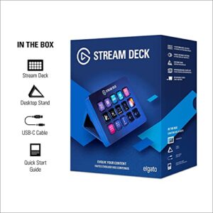 Elgato Stream Deck MK.2 – Studio Controller, 15 macro keys, trigger actions in apps and software like OBS, Twitch, ​YouTube and more, works with Mac and PC