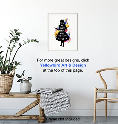 Alice Wonderland Decor - decoration Wall Art Poster - Inspirational Positive Quotes for Women, Girls Room - Walt World - Shabby Chic Gift - Bedroom, Living room, Home Office