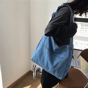 Women Denim Tote Bag Denim Shoulder Bag Hobo Crossbody Handbag Casual School Work Beach Bag(A13)