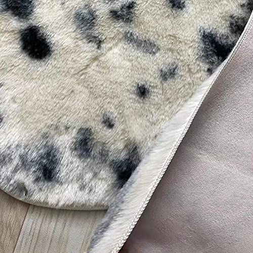 Faux Cowhide Rug Cow Print Area Rug Medium Animal Print Rug Faux Fur Cowhide Skin Carpet Western Decor Gray and White 2.8ft x 3.6ft/ 33.5in x 43.3in