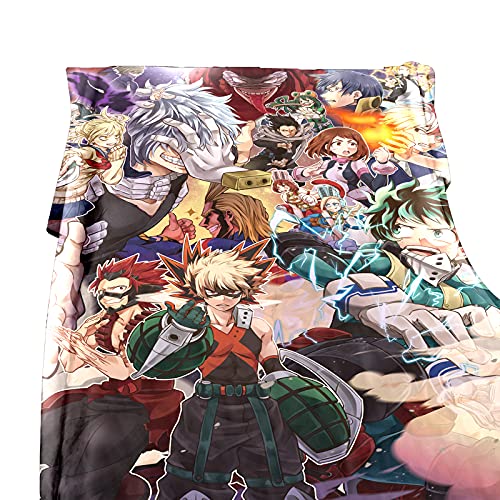 Mxdfafa My Hero Academia All Characters Cozy Soft Throw Blanket, Personalized Warm Lightweight Sofa Throw Flannel Blankets for Couch Sofa Bed Decorative(200cmx150cm)