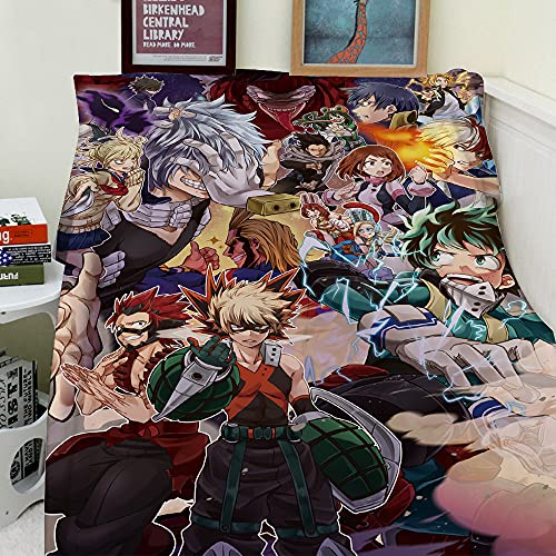 Mxdfafa My Hero Academia All Characters Cozy Soft Throw Blanket, Personalized Warm Lightweight Sofa Throw Flannel Blankets for Couch Sofa Bed Decorative(200cmx150cm)