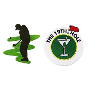 golf the 19th hole outdoors sport embroidered iron on patches golf shirt bag hats diy