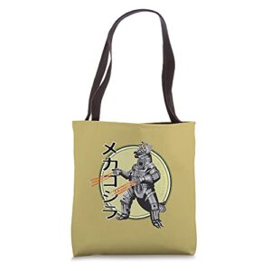 godzilla mechagodzilla illustrated olive tote bag