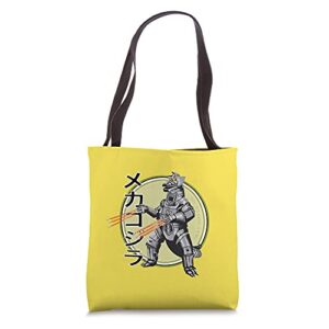 godzilla mechagodzilla illustrated mustard tote bag