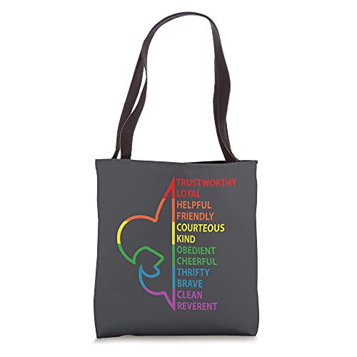 Rainbow Colorful Graphic Scout Law Tote Bag