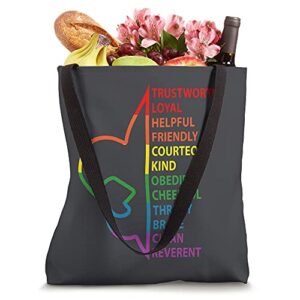 Rainbow Colorful Graphic Scout Law Tote Bag