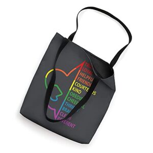 Rainbow Colorful Graphic Scout Law Tote Bag