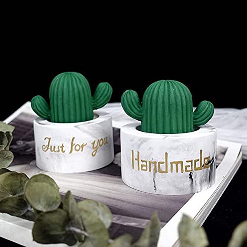 2 Pieces Silicone Candle Molds 3D Cactus Resin Casting Molds Fondant Molds Soap Clay Craft Molds for Resin Crafts Handmade Soap Making Candle Making